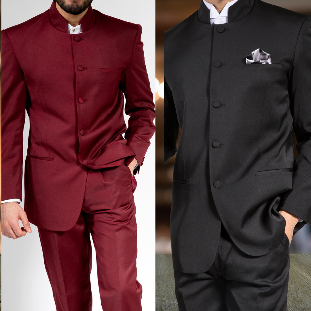 Men Banded Collar Suit – Men Suits Direct